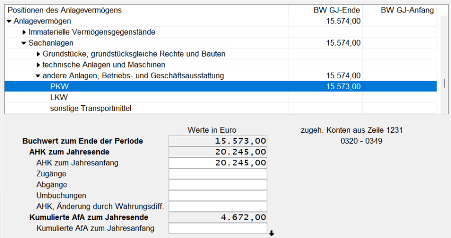 Erfassen des Anlagespiegels ab Taxonomie 6.4 (2021) - microdat